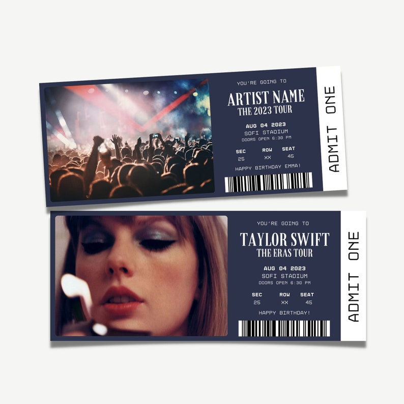 Editable Concert Ticket Template Custom Concert Ticket Etsy UK