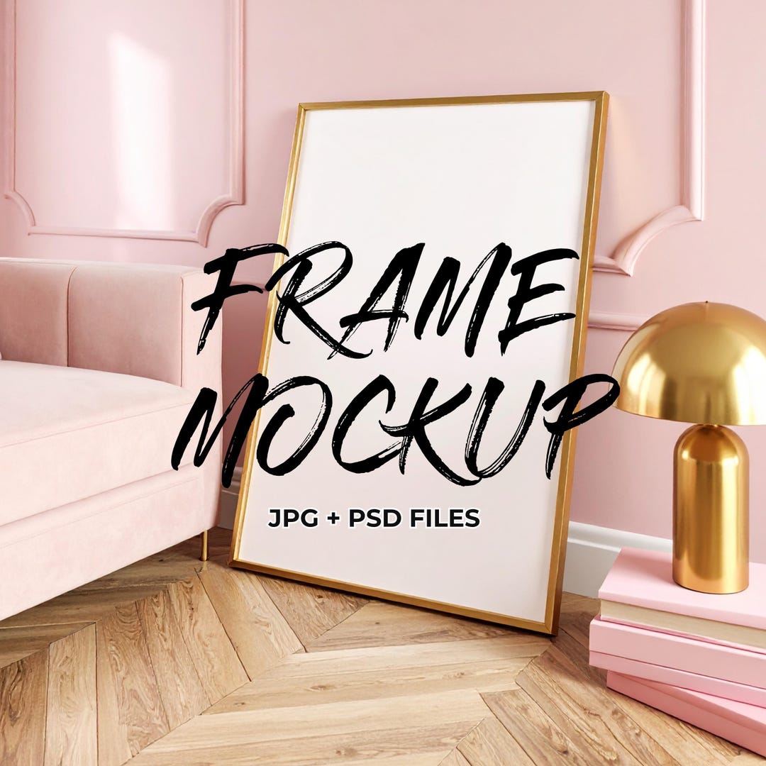 Pink Frame Mockup PSD: Realistic Smart Layer Digital Download - Etsy