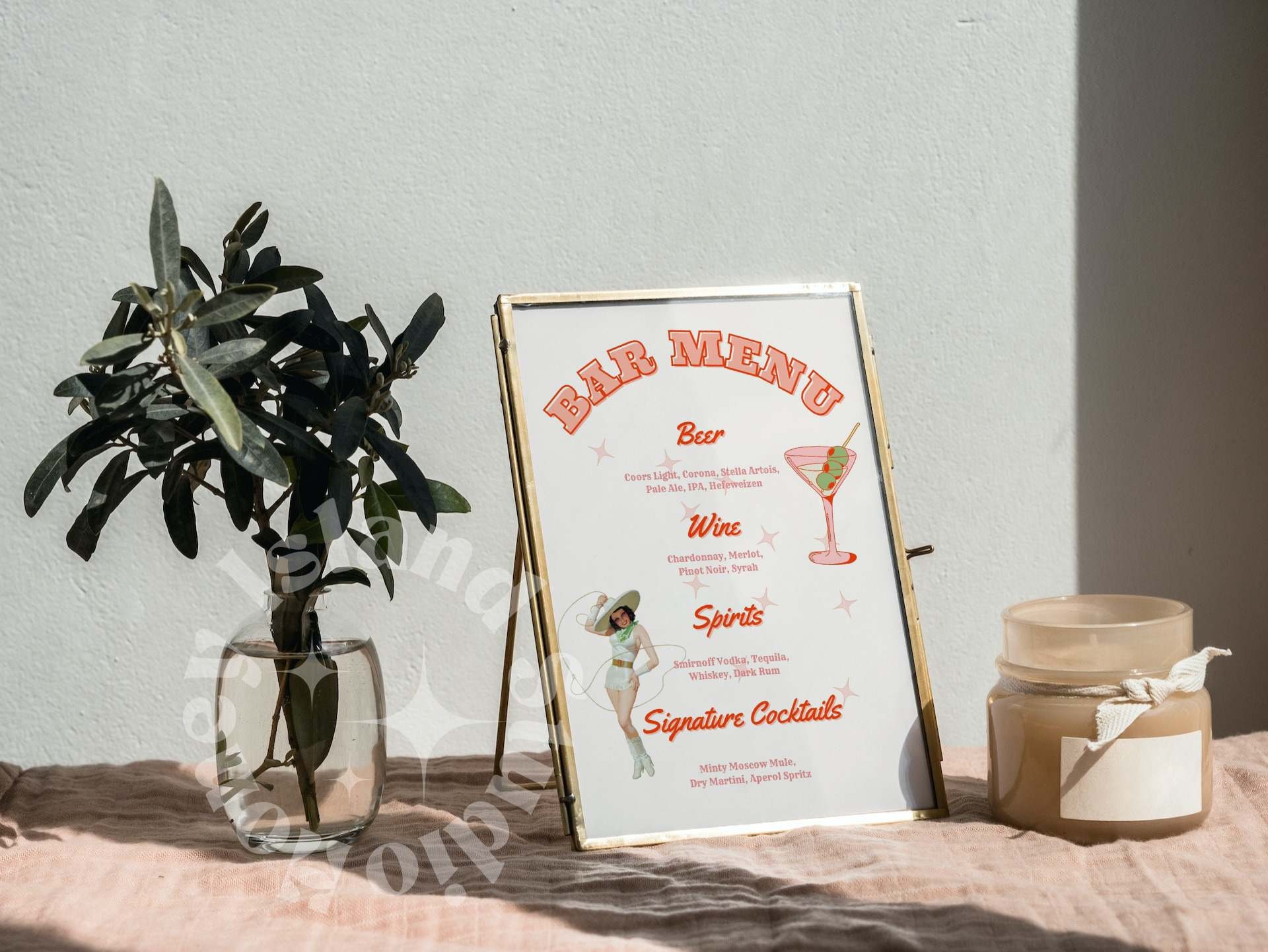 Cowgirl Bar Menu, Western Drinks Menu, Rodeo Bachelorette Party ...