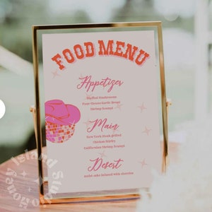 Disco Cowgirl Food Menu, Lets Go Girls, Disco Western Drinks Menu ...