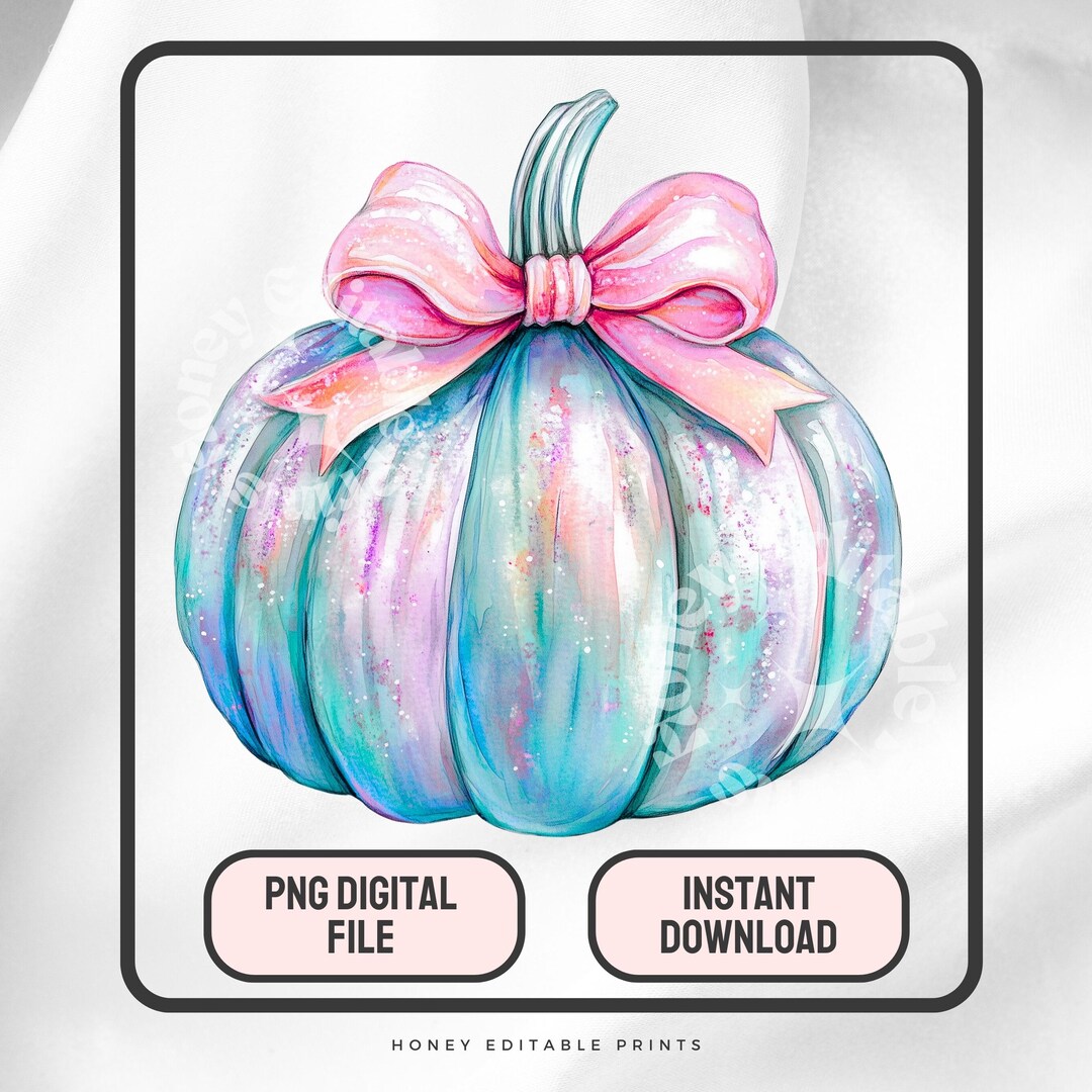 Coquette Pumpkin Png File, Iridescent Pumpkin Coquette Halloween Design ...