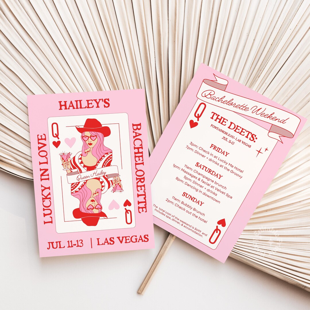 Queen of Hearts Bachelorette Itinerary: Las Vegas Weekend (canva ...