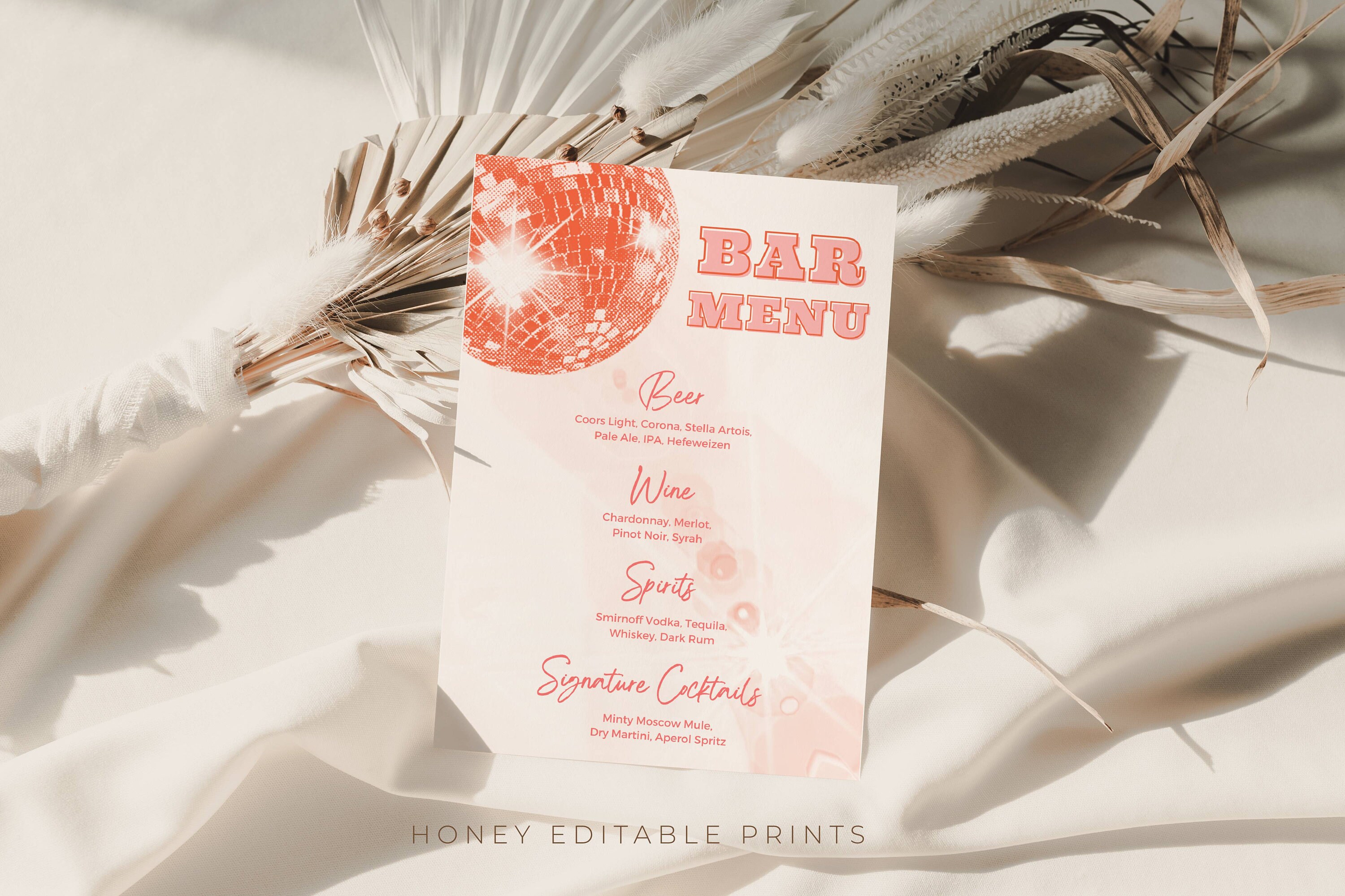 Disco Bar Menu Retro Disco Drinks Menu Disco Bachelorette - Etsy Canada