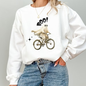 Ghost Riding Bicycle Png File, Halloween Spooky Season, Cute Halloween ...