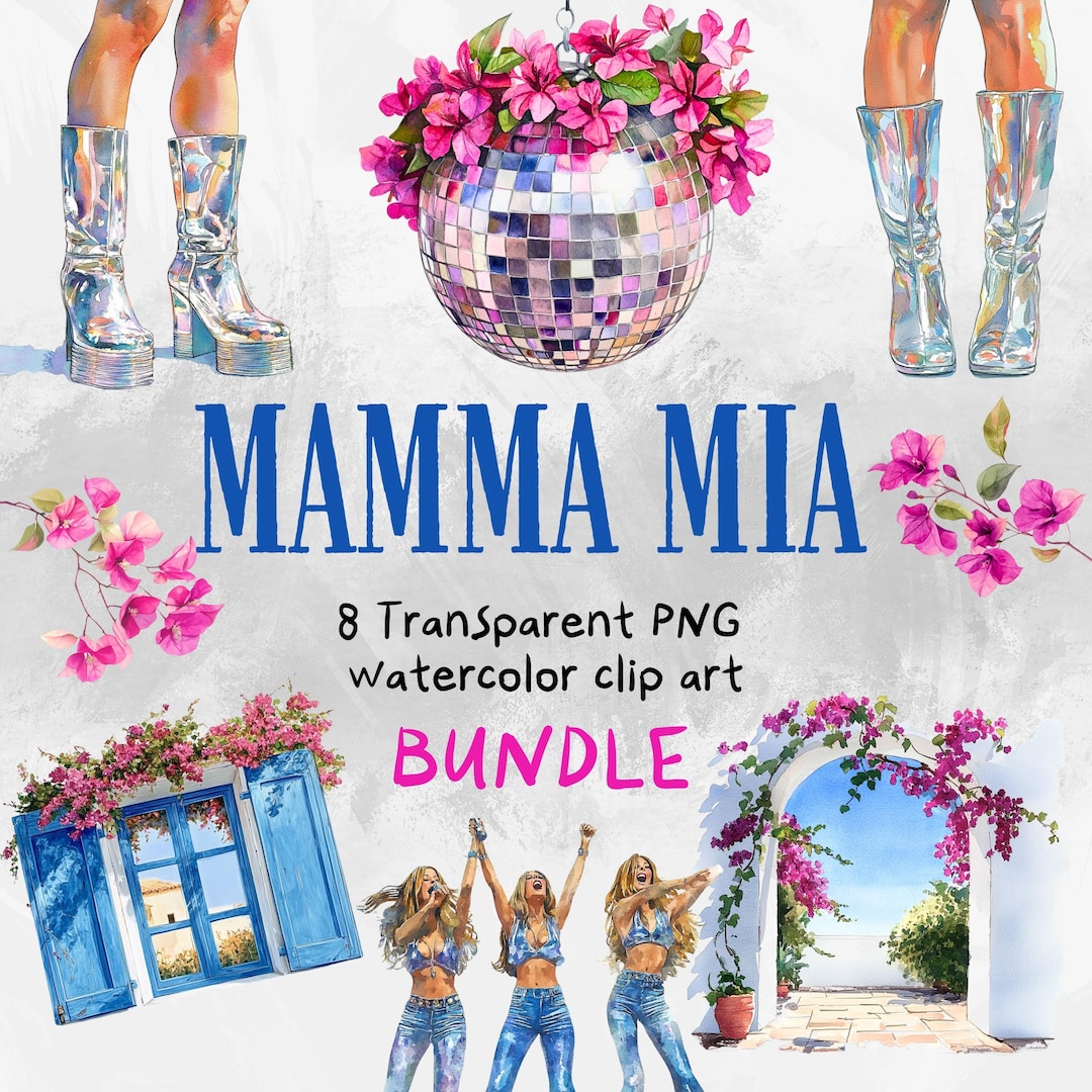 Mamma Mia Bundle PNG Clip Art, Donna Dynamos Mediterranean Greece ...