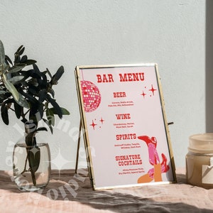 Disco Cowgirl Bar Menu Template, Disco Cowgirl Signature Template, Lets ...