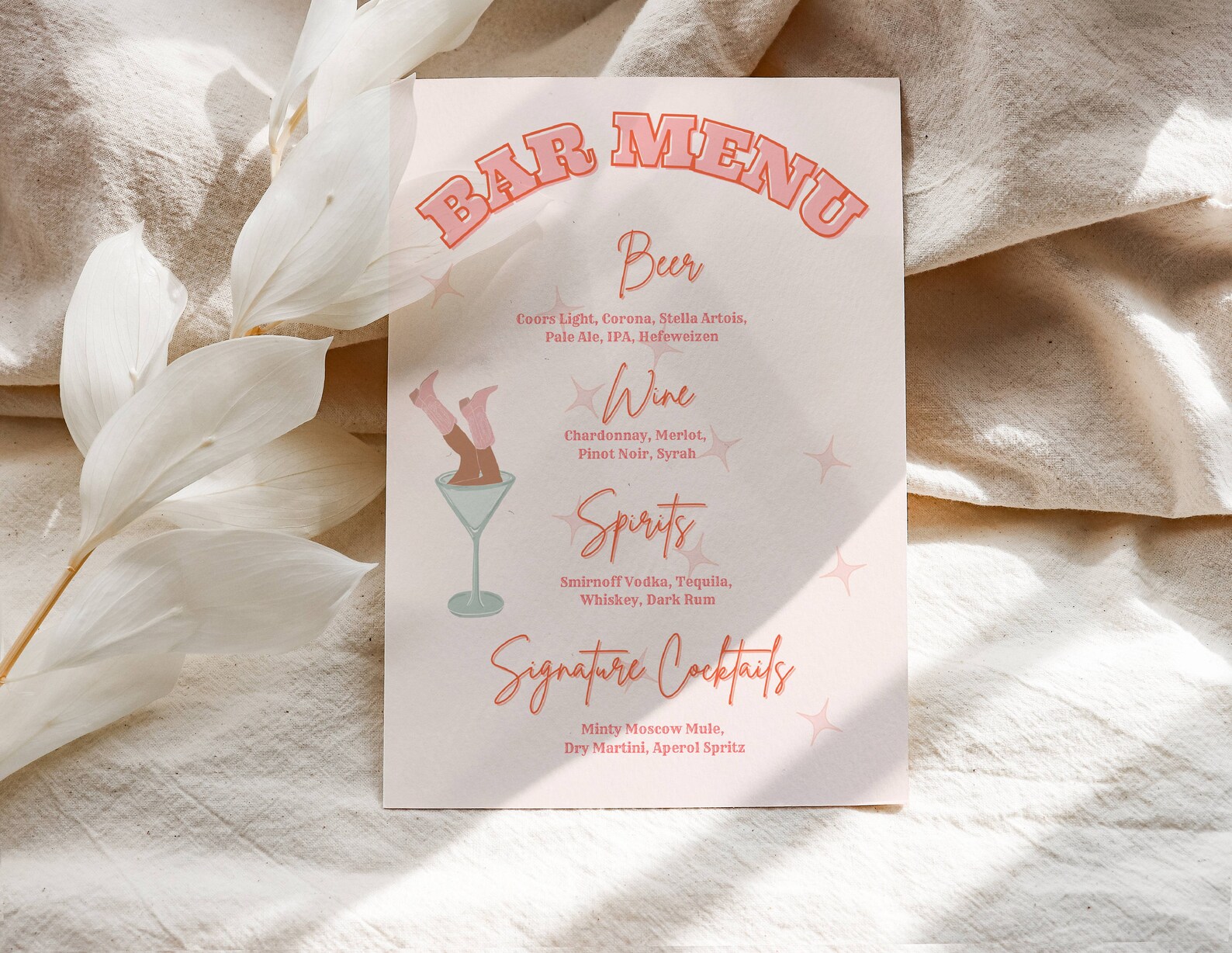 Cowgirl Bar Menu, Western Drinks Menu, Rodeo Bachelorette Party ...
