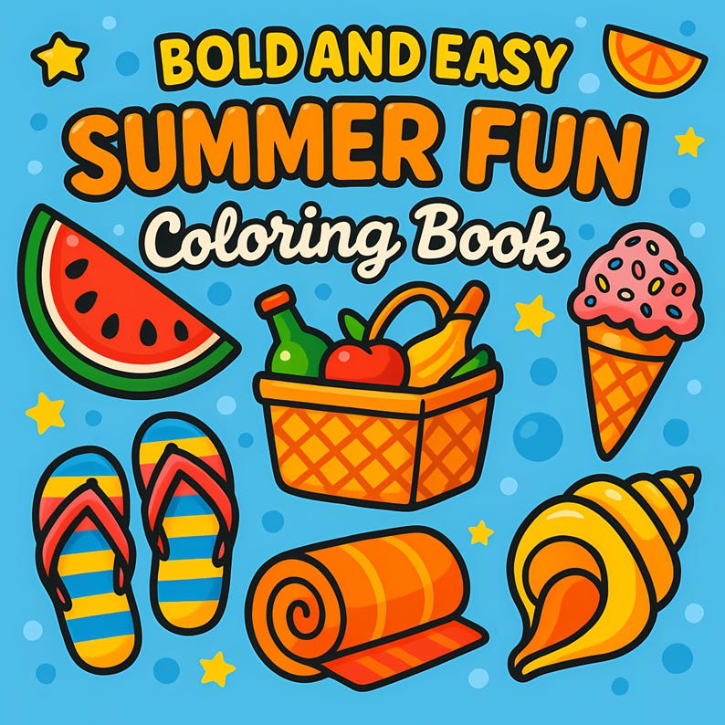 Bold Summer Coloring Pages – 52 Printable Designs – Digital Download ...