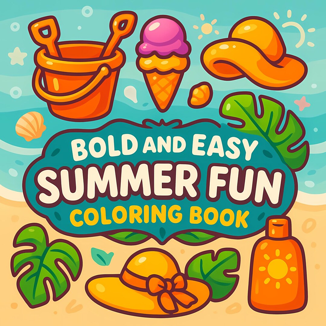 Bold Summer Coloring Pages – 52 Printable Designs – Digital Download ...