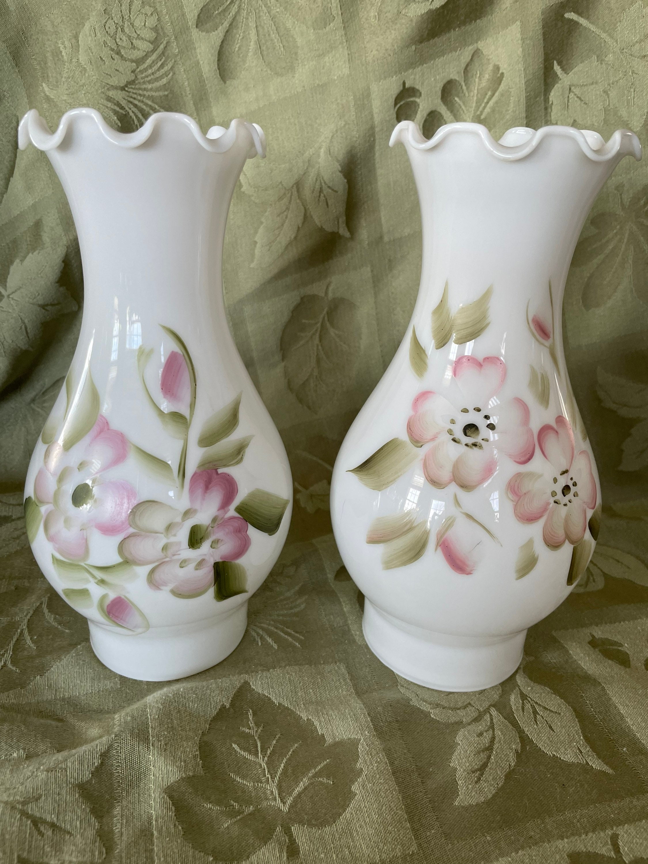 Underwriters Laboratories Portable Table Lamps Milk Glass Floral ...