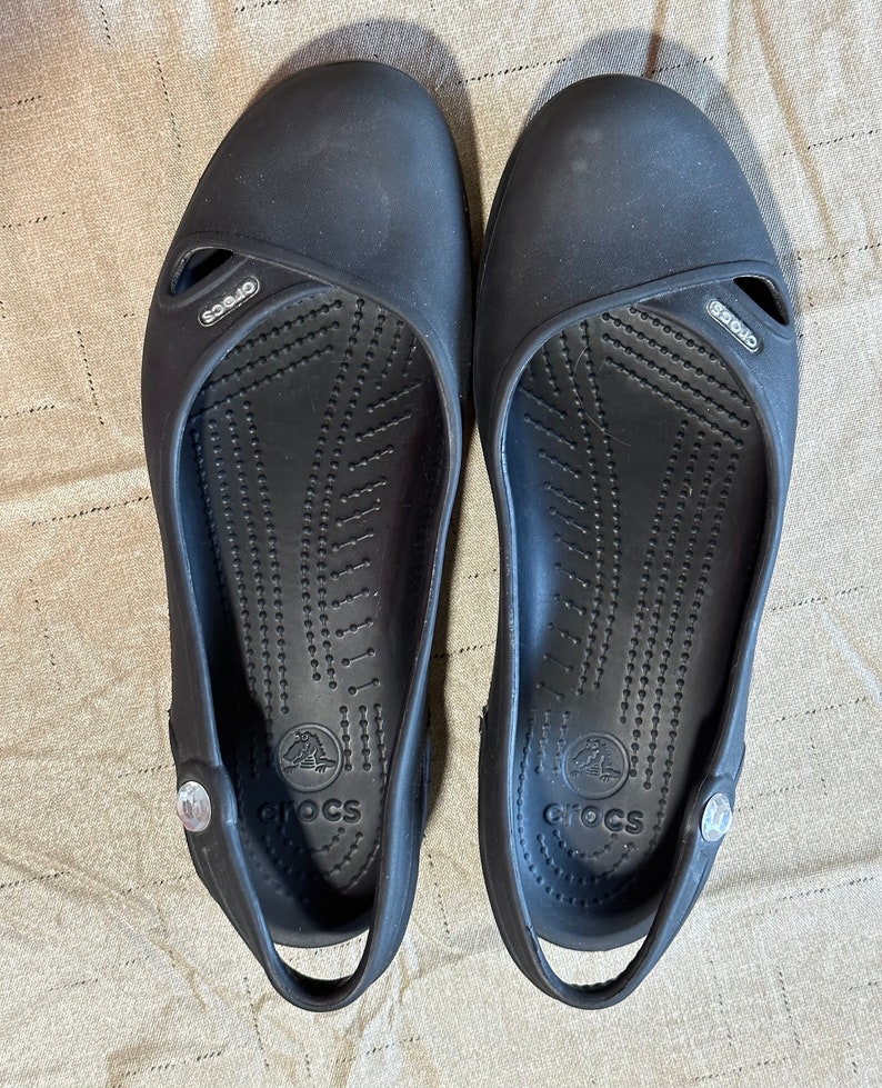 Crocs Olivia Slingback Black Flats Womens Size 9 - Etsy