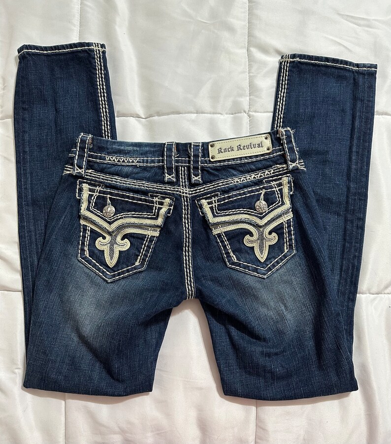 Rock Revival Kai Straight Leg Jean Women's 28 - Etsy