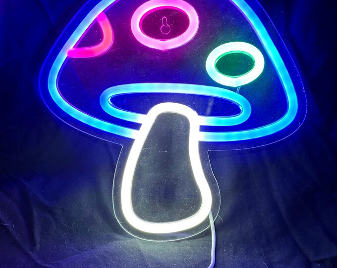 LED Neon Mushroom USB Night Light Wall Decor - Etsy