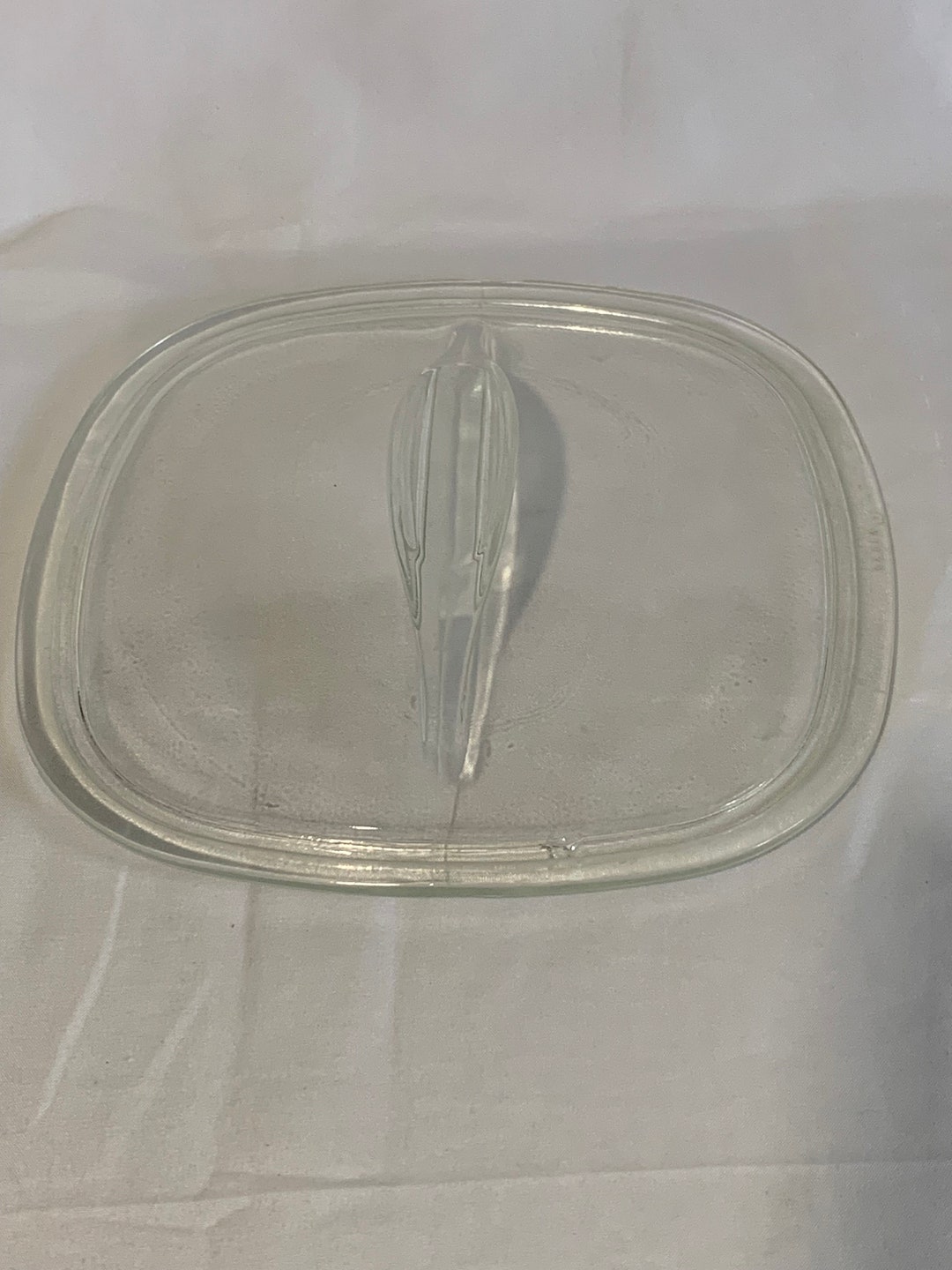 Vintage Pyrex Replacement Clear Glass Square Lid Featuring a Fin Design ...