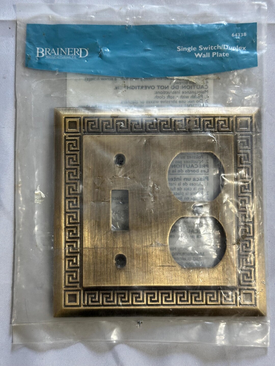 Brainerd 64338 Antique Bronze Greek Key Single Switch Duplex Cover ...