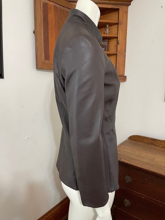 Doncaster Collection Brown Leather Jacket Size 2 - Gem