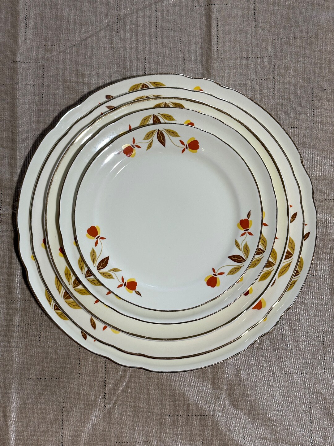 Jewel Tea Autumn Leaf Hall China Plates - 5 Sizes Available: 10”, 9”, 8 ...