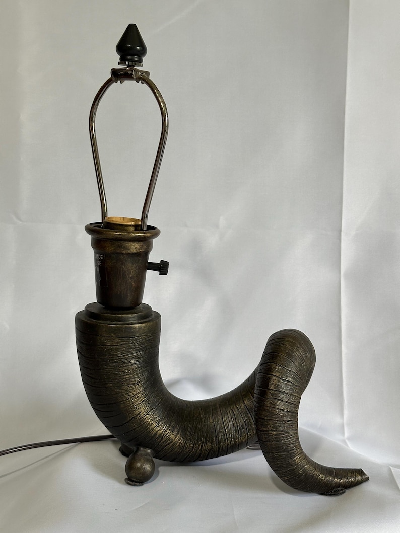 1990’s Ram Horn Table Lamp - Etsy