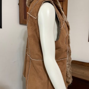 Orvis Women Faux Fur Faux Suede Shearling Vest - Size L - Etsy