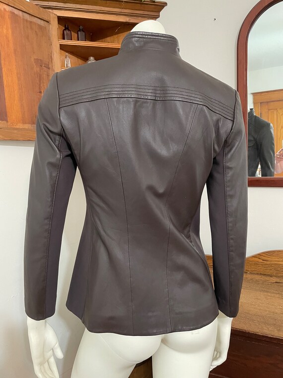 Doncaster Collection Brown Leather Jacket Size 2 - Gem