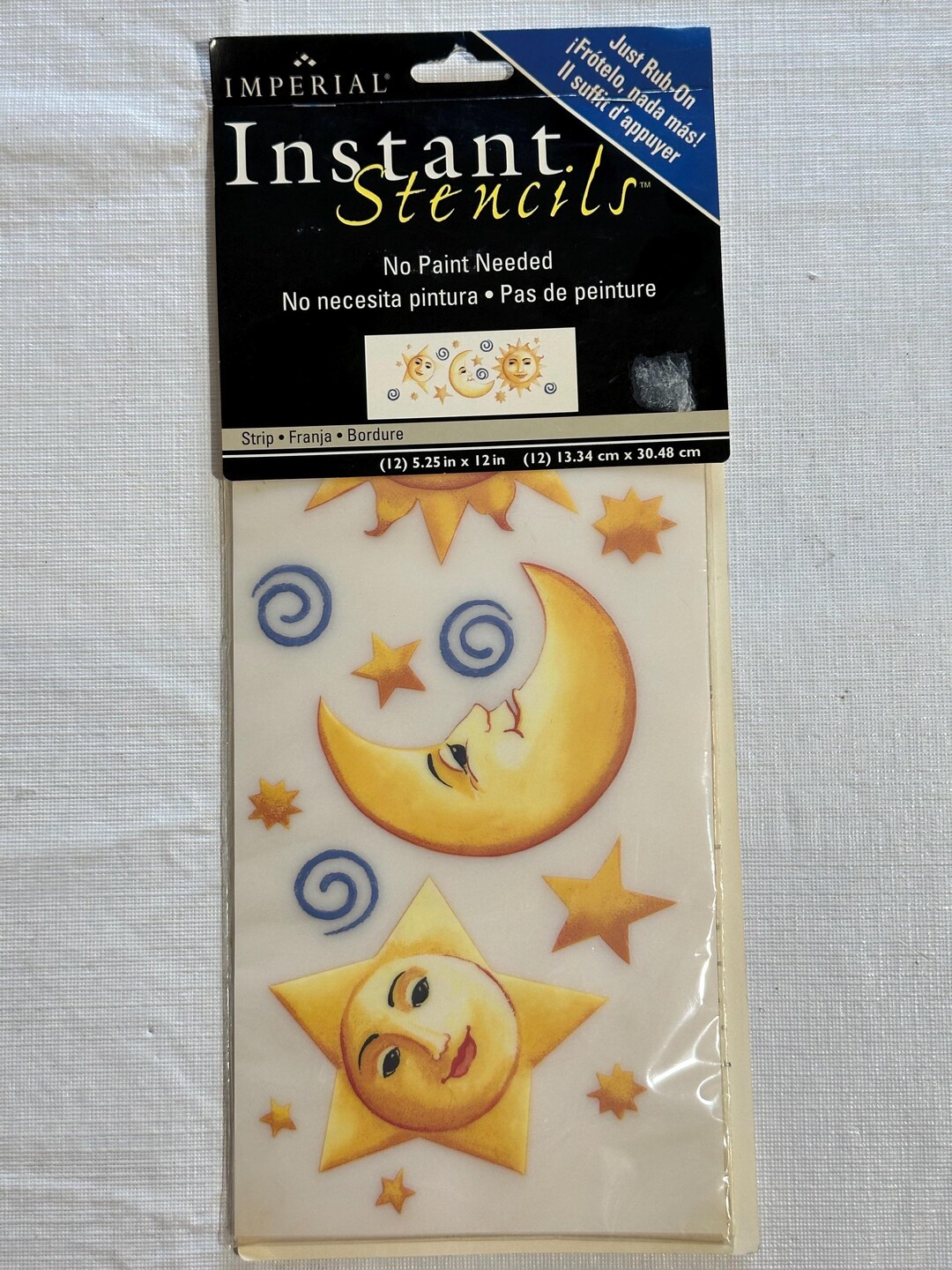 Imperial Instant Stencils Celestial Moon, Sun Face, & Stars Design - 12 ...