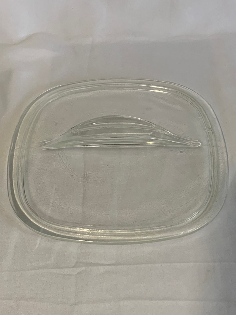 Vintage Pyrex Replacement Clear Glass Square Lid Featuring a Fin Design ...