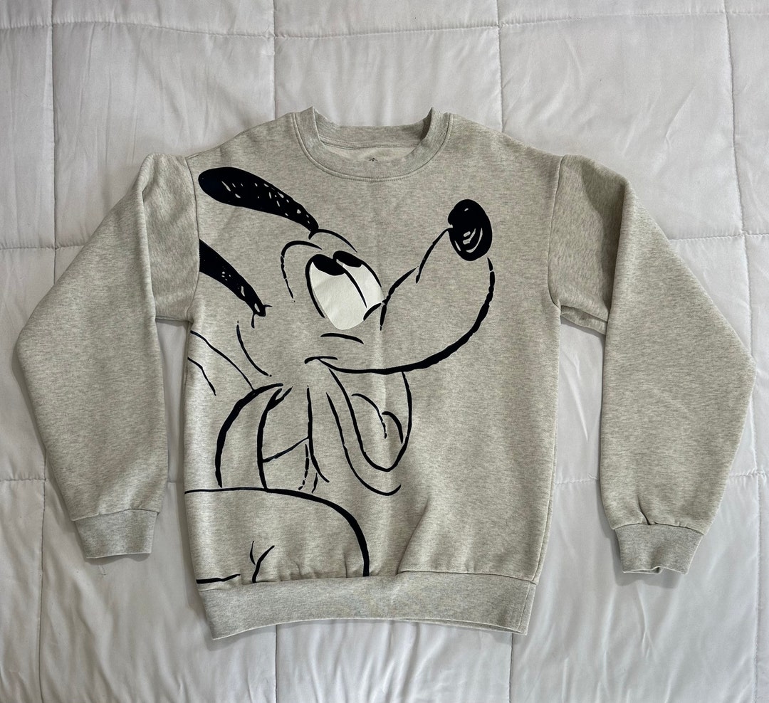 Disney Pluto Gray & Black Sweatshirt - Adult Size S - Etsy