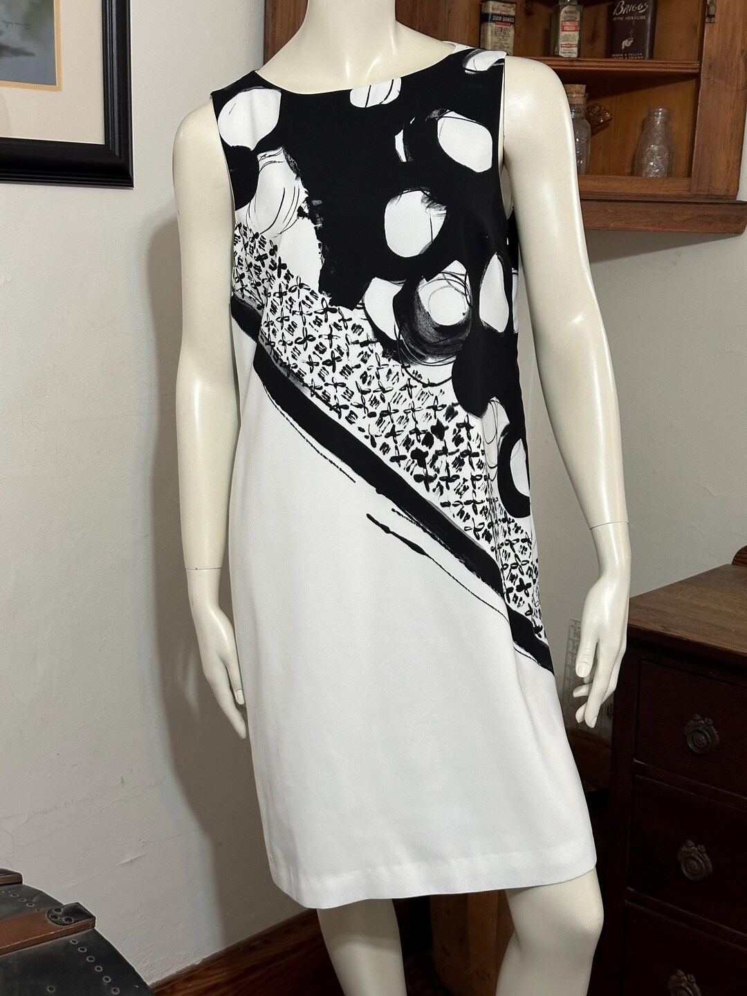 Piazza Sempione (made in Italy) Printed Abstract Black & Ivory CADY ...