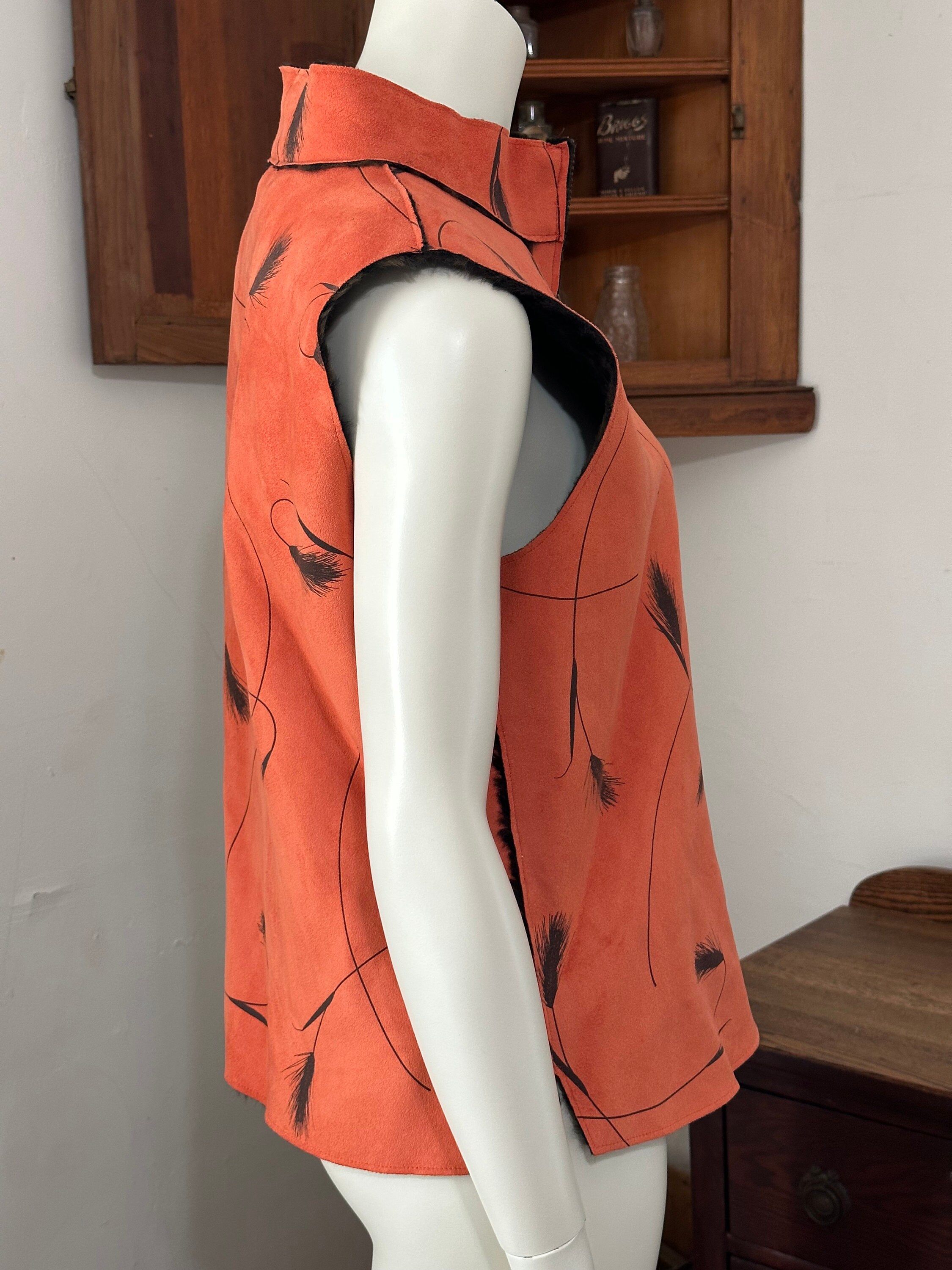 Robert Kitchen Faux Suede Faux Fur Lined Women's Vest - Size L - Etsy