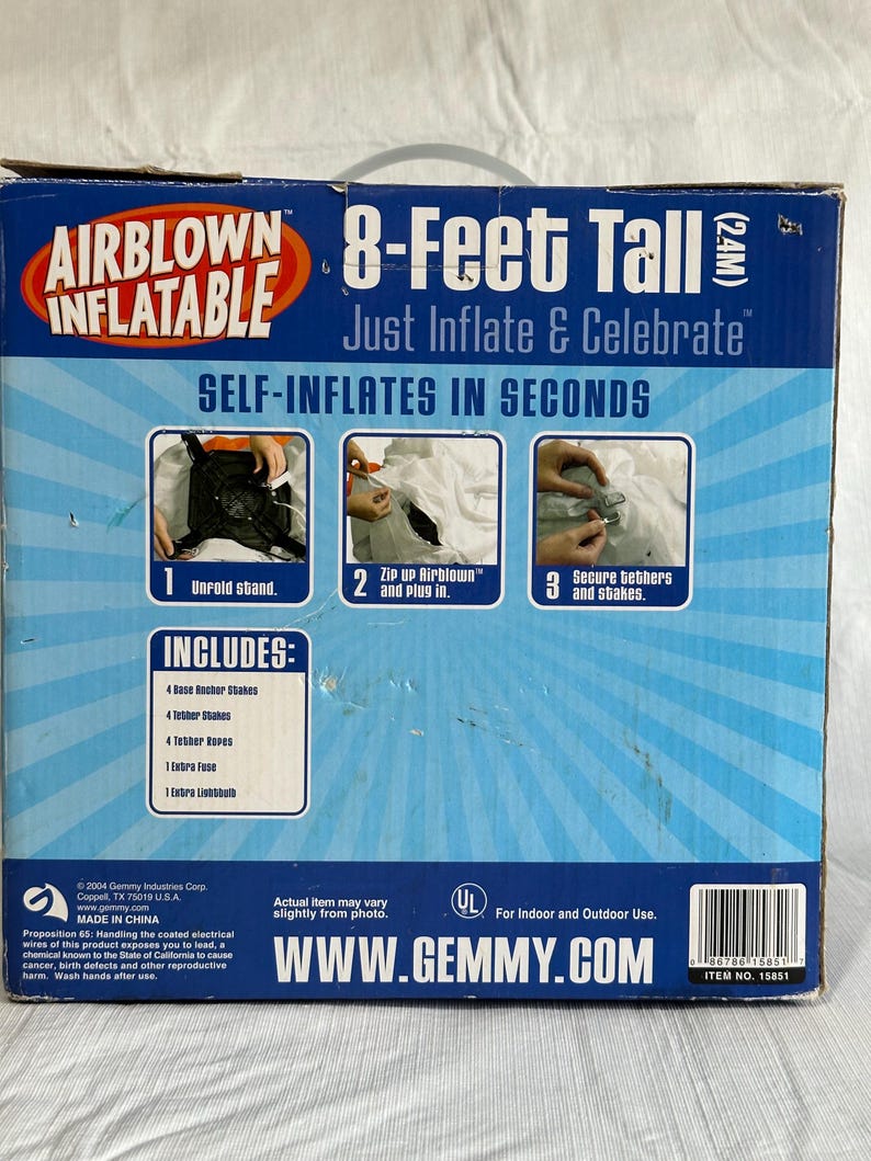 Vintage Gemmy Airblown Inflatable 8ft Tall Snowman Lights up - New in ...