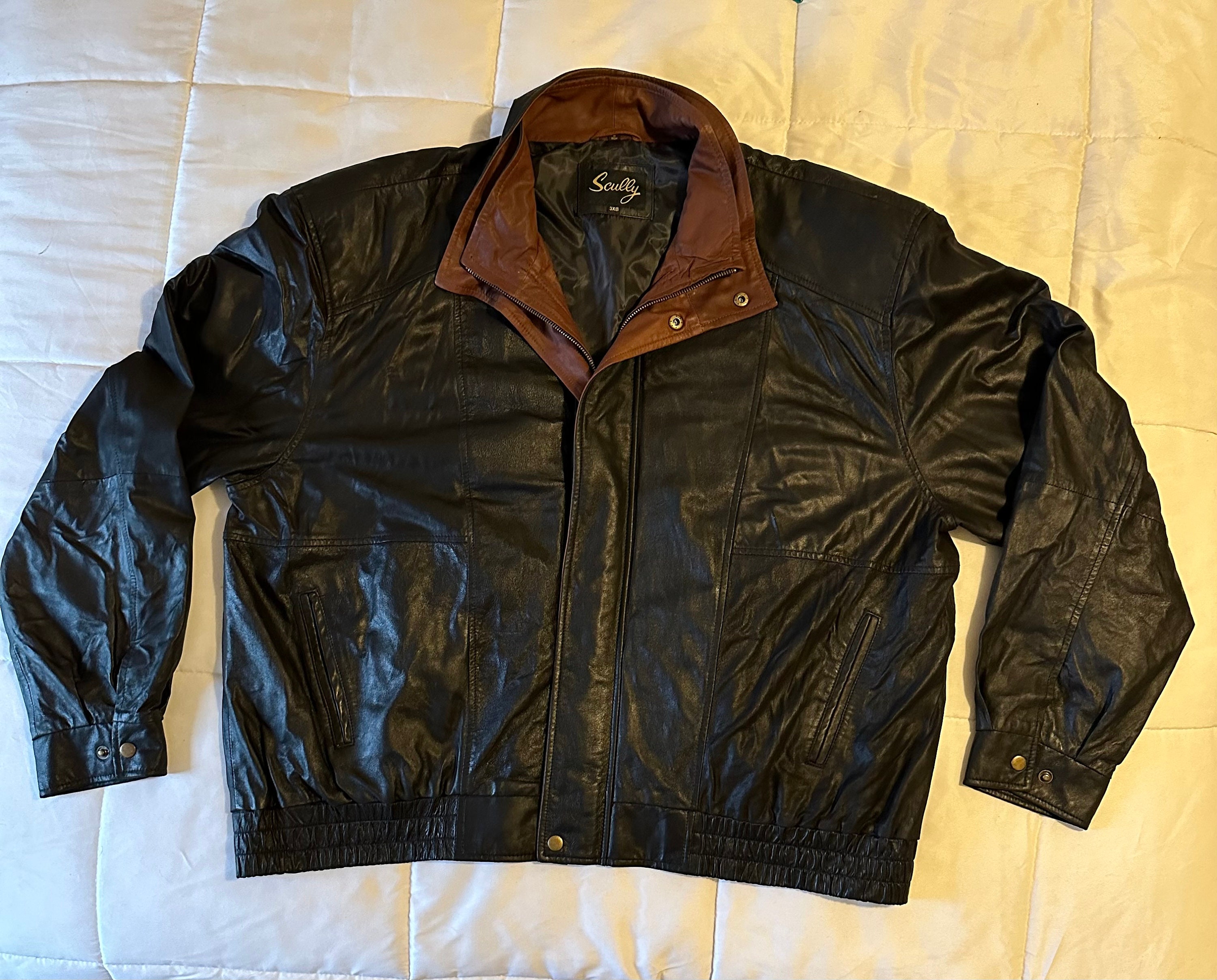 Scully Men's Leather Bomber Jacket Size 3XB - Etsy
