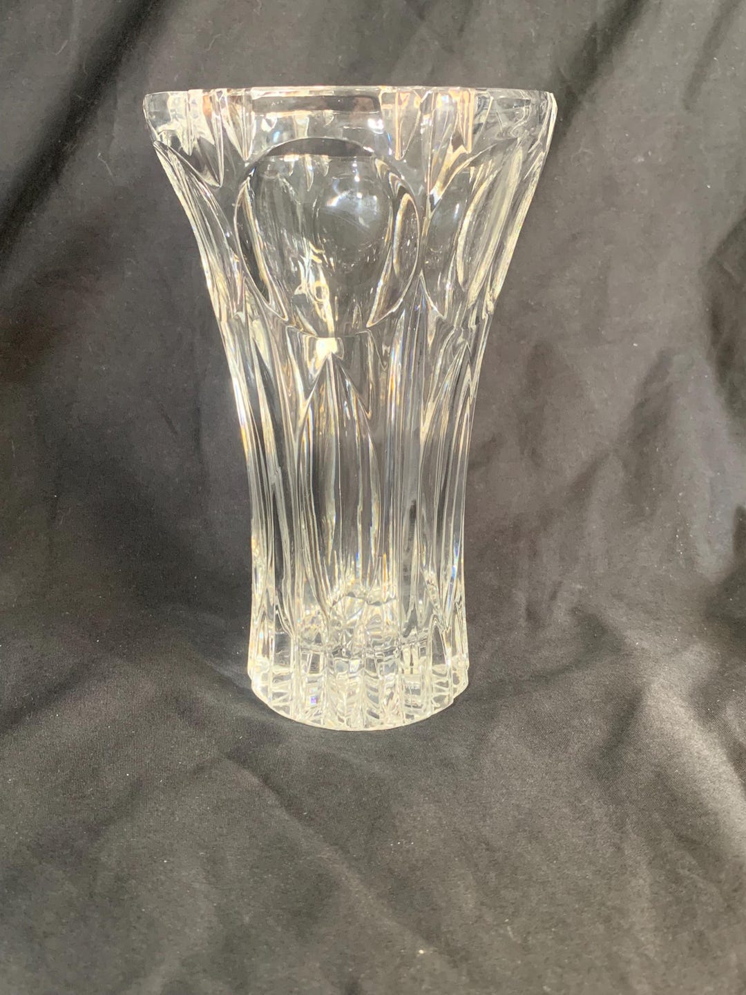 Vintage Cut Lead Crystal Thumbprint Vase, Centrepiece, Flower Holder - Etsy