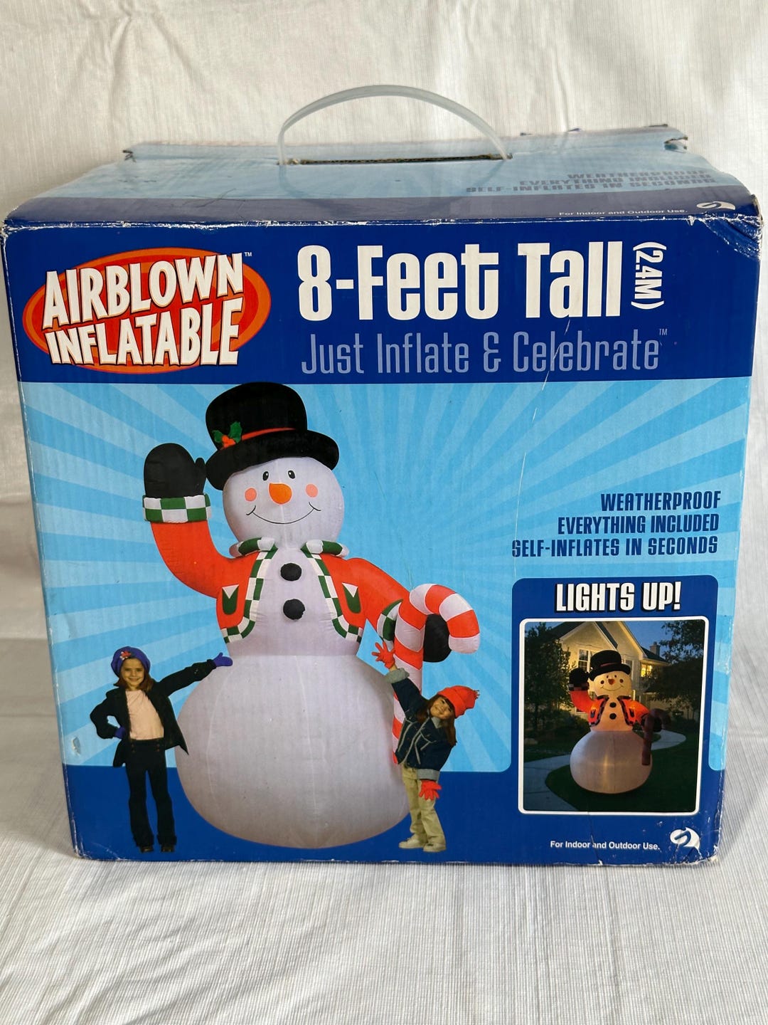 Vintage Gemmy Airblown Inflatable 8ft Tall Snowman Lights up - New in ...