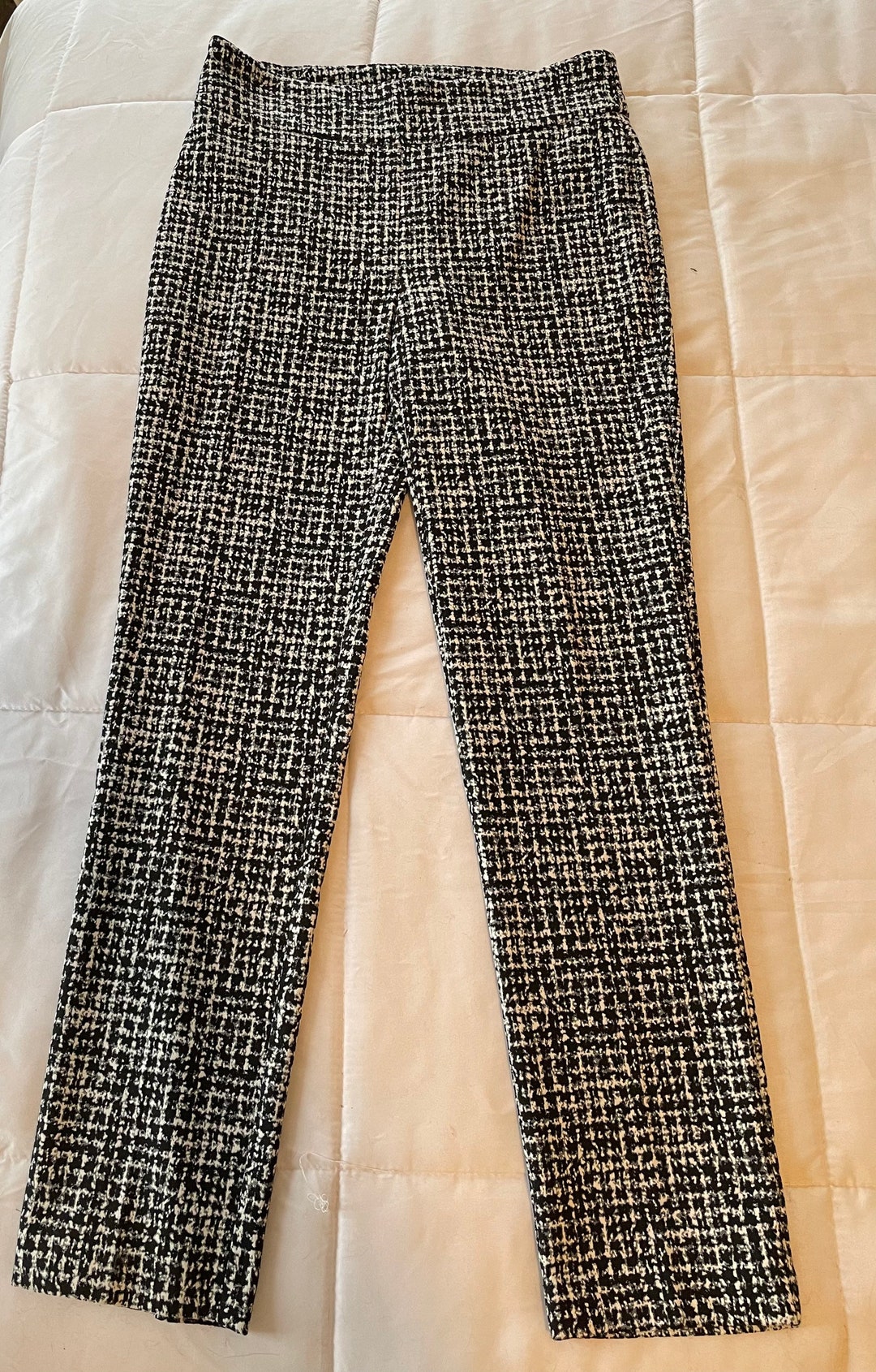 Renuar Mid Rise Pull-on Pants Size 8 Black & White - Etsy