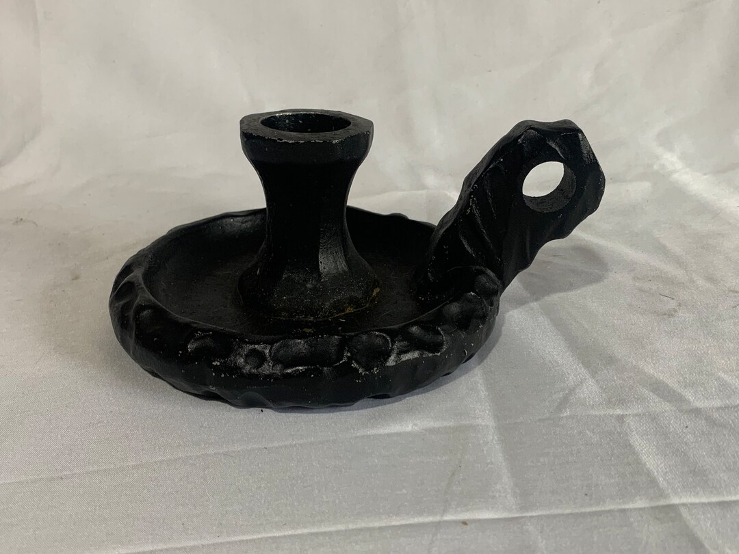 Vintage Cast Iron Candlestick Holder - Etsy
