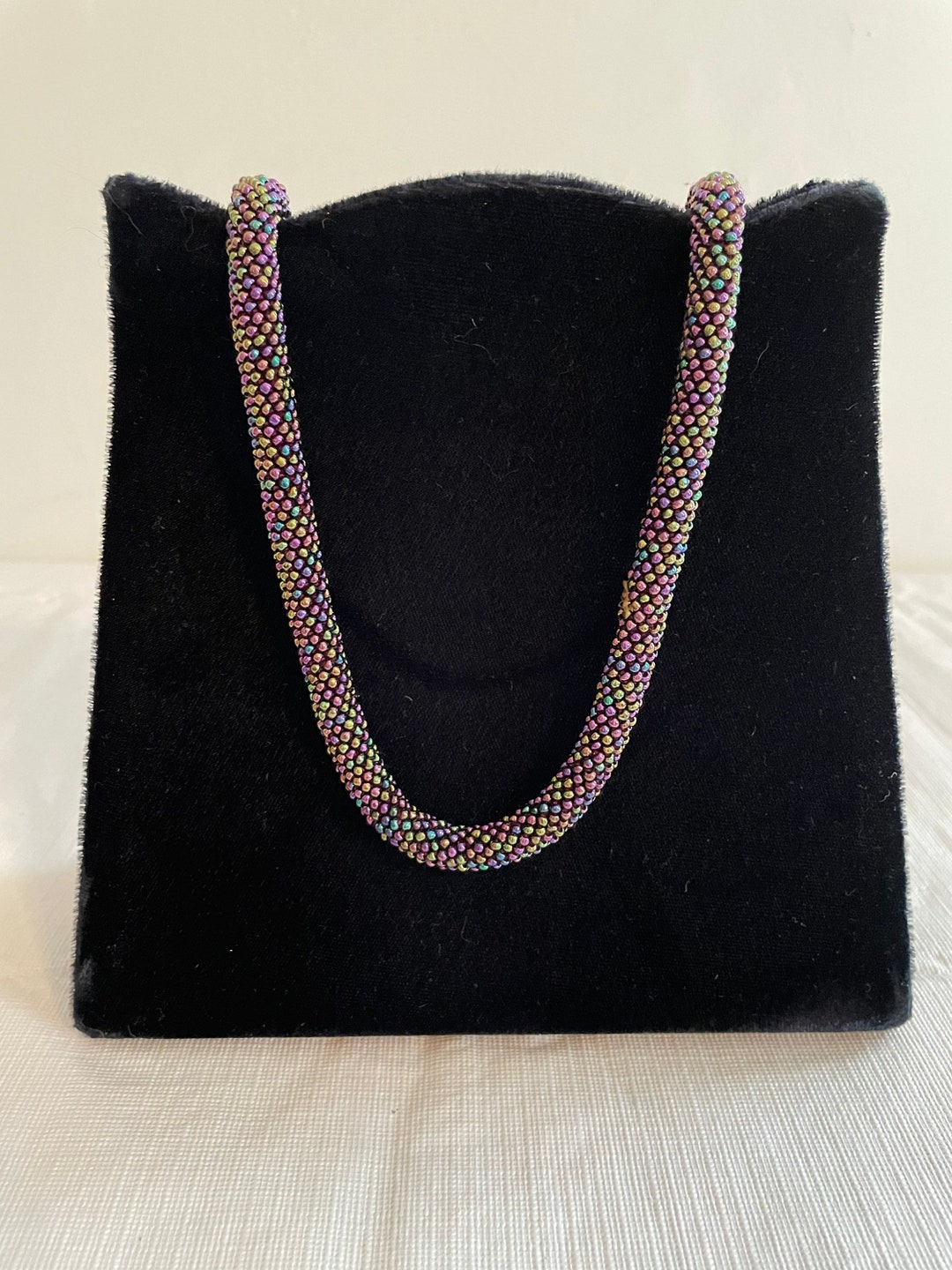 Vintage Designer House of Bijan Black Velvet Handbag With Beaded ...