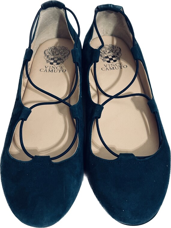 Vince Camuto Callini Navy Blue Suede Ballet Flats Sho… - Gem