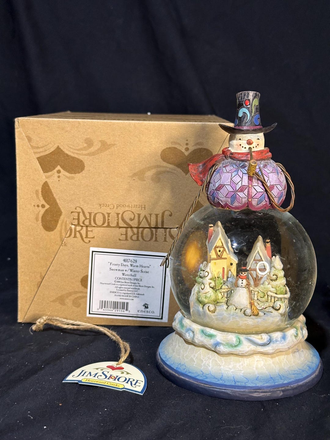 Jim Shore Heartwood Creek “frosty Days, Warm Hearts” Snowman With ...