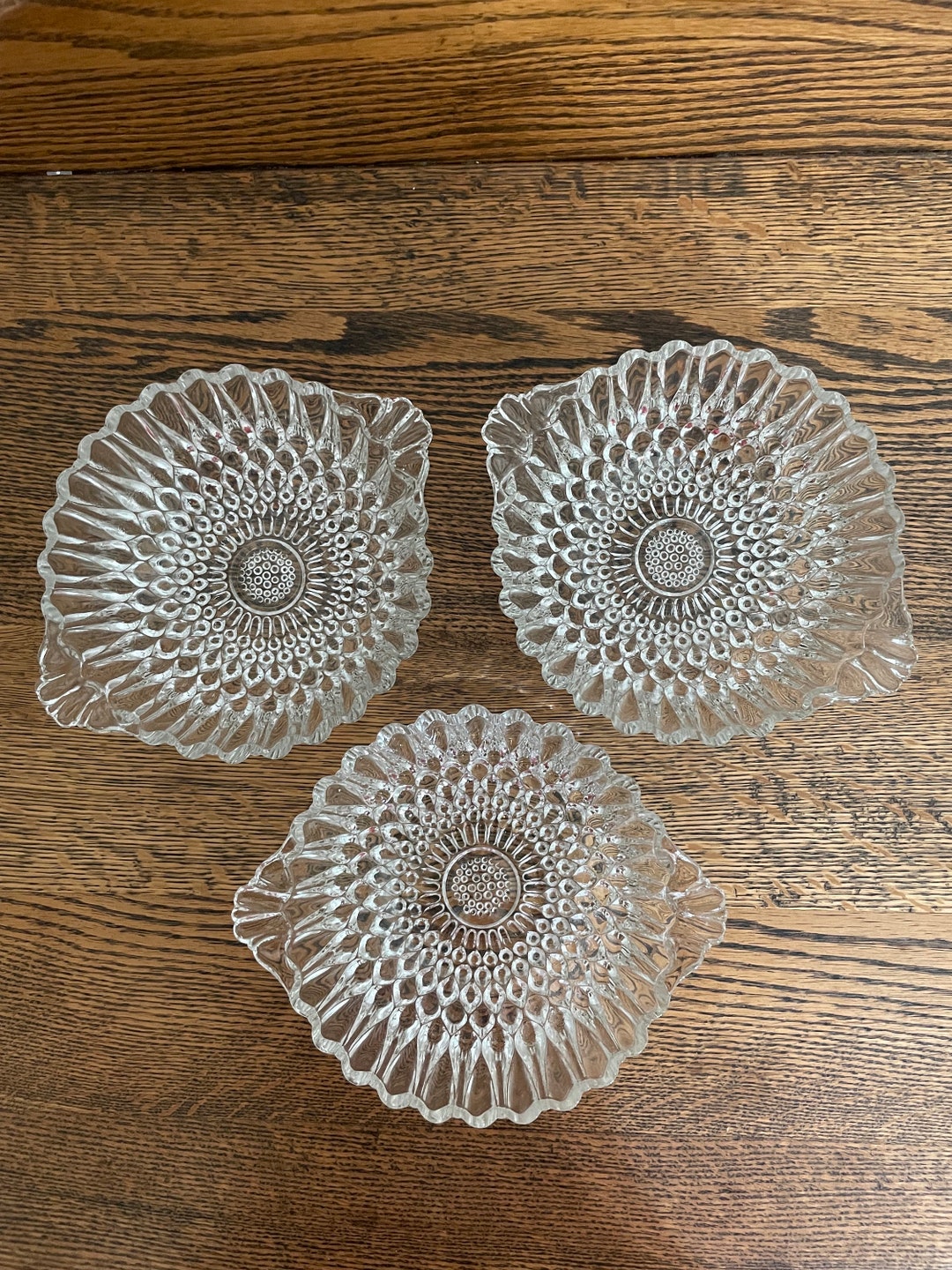 Vintage Anchor Hocking Clear Glass Handled Small Fruit Dessert Bowls ...