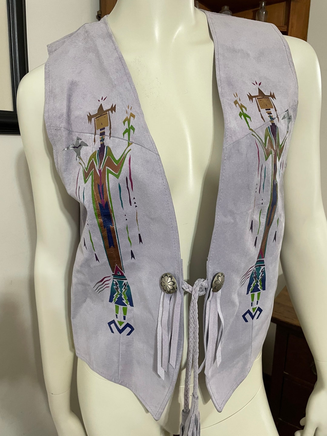 RARE Vintage 70’s Char Santa Fe Lavendar Leather Suede Vest - Size M - Etsy