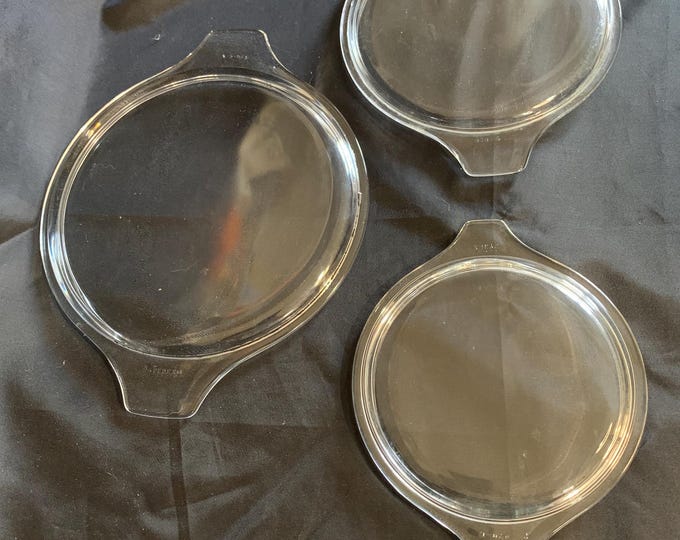Vintage Pyrex Replacement Clear Glass Oval Lids - 3 Different Sizes to ...