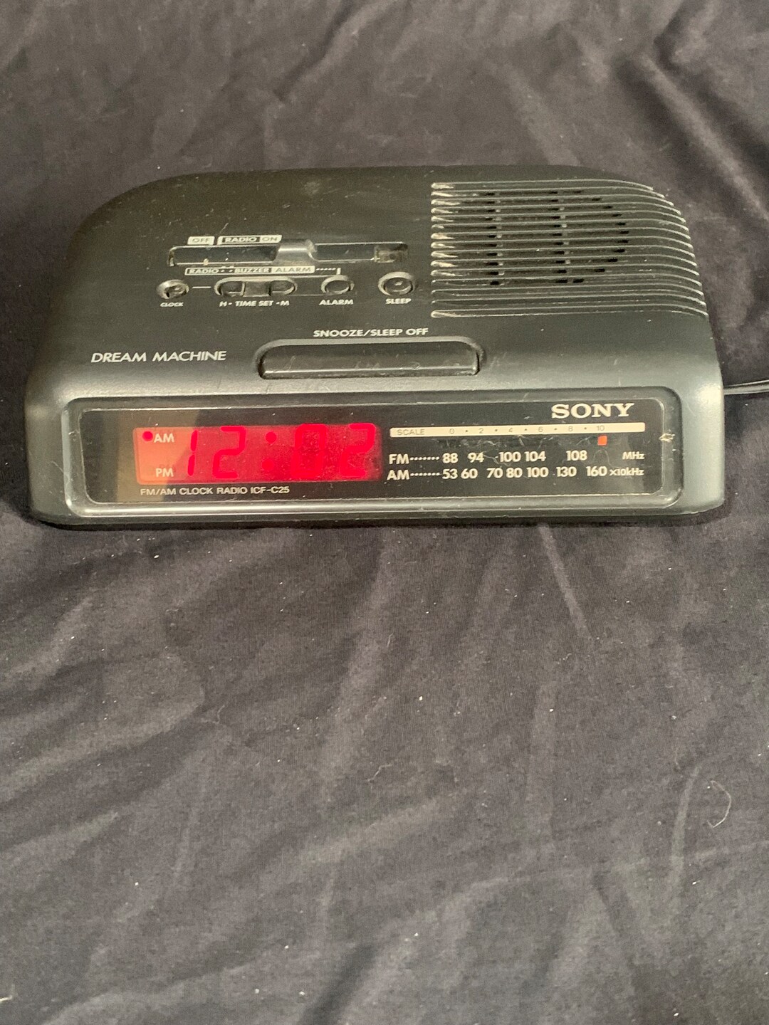 Vintage Sony Dream Machine AM FM Radio Alarm Clock Model: ICF-C25 ...
