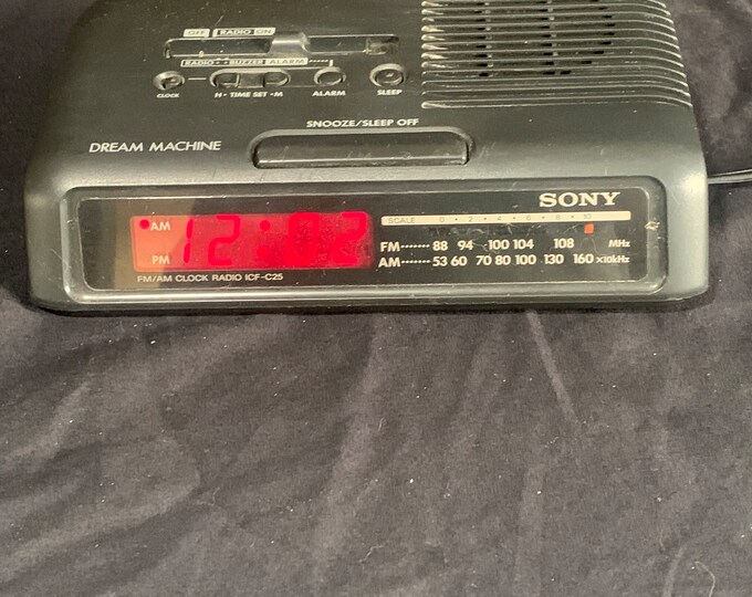 Vintage Sony Dream Machine AM FM Radio Alarm Clock Model: ICF-C25 ...