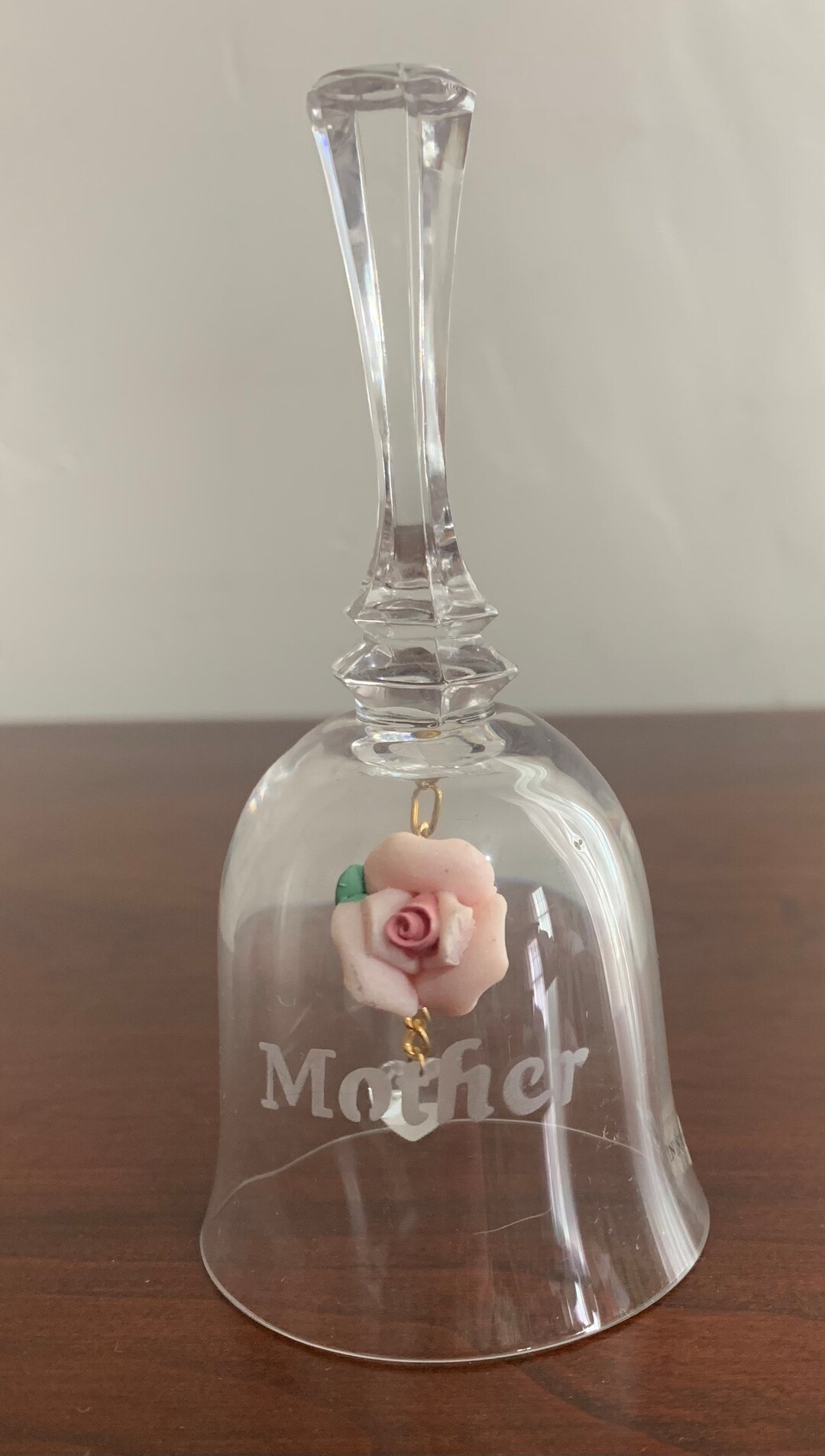 Vintage Intaglio Etched “mother” 24% Lead Crystal Bell - Etsy