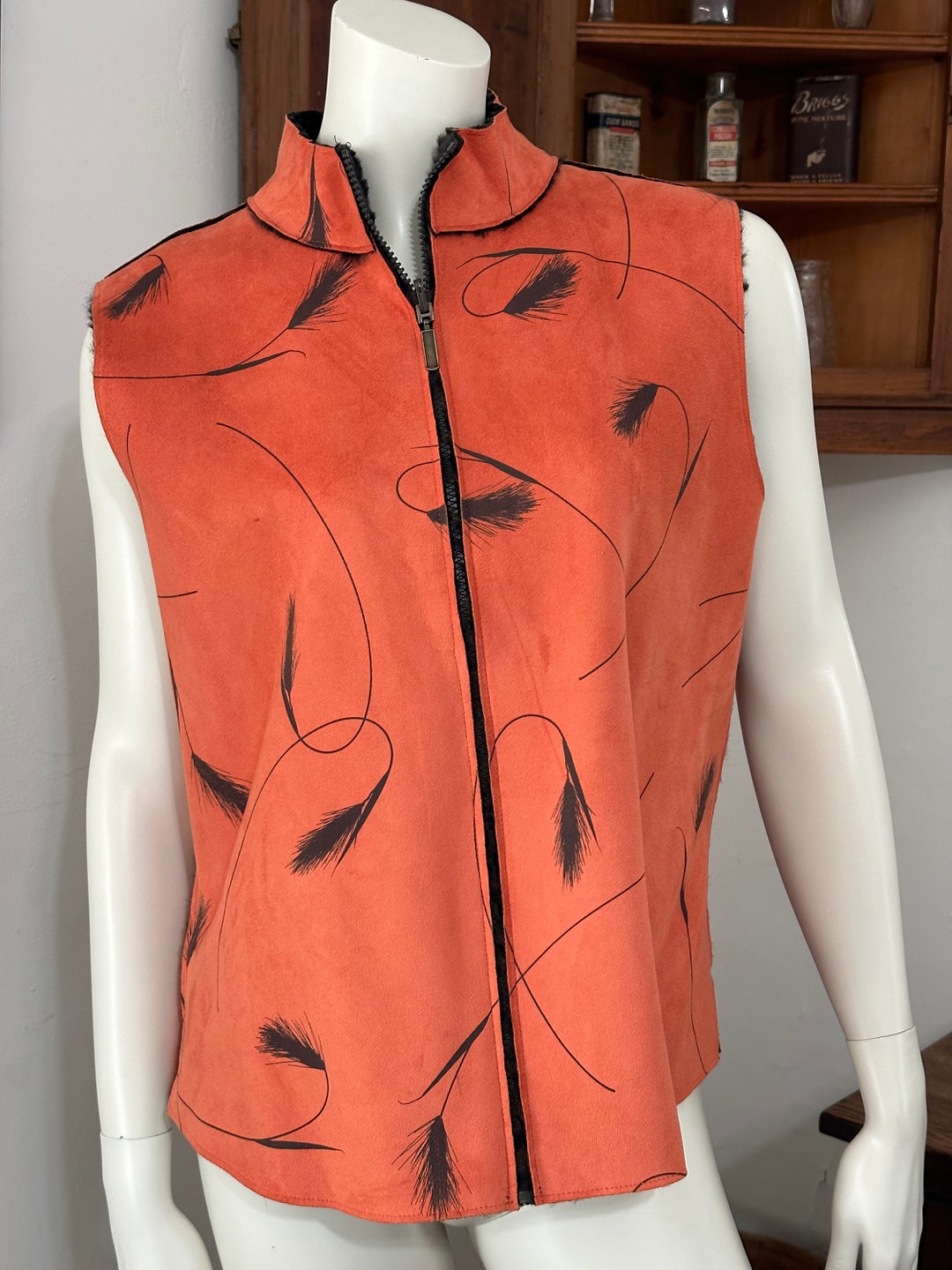 Robert Kitchen Faux Suede Faux Fur Lined Women's Vest - Size L - Etsy