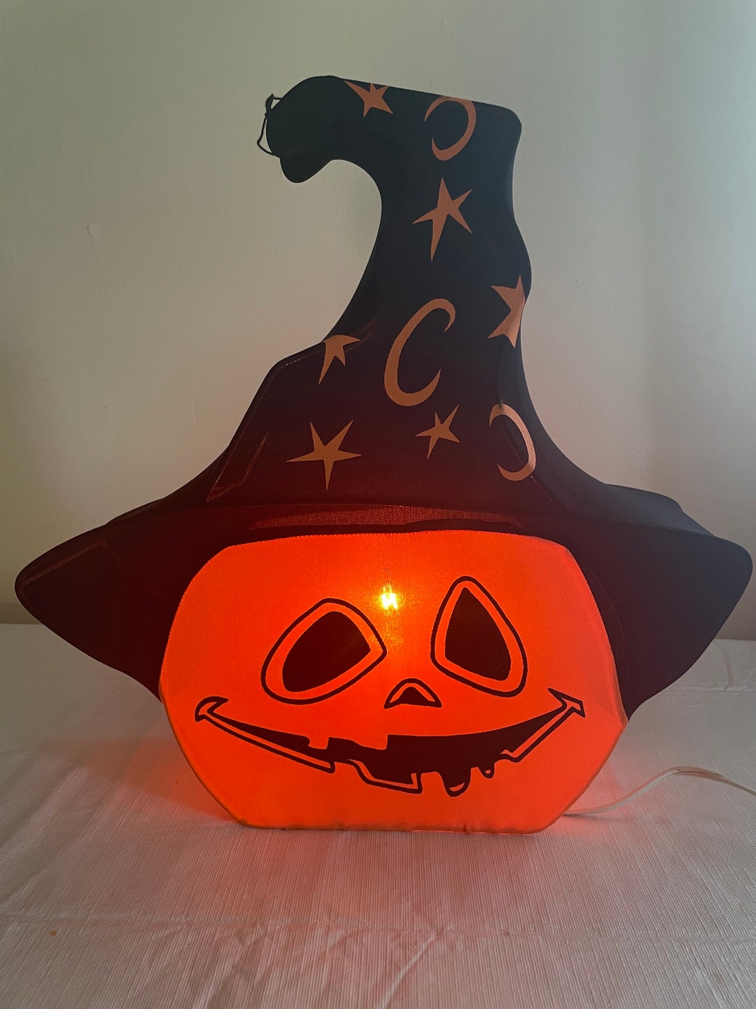 Trendmasters Halloween Lighted Jack-o-lantern Witch; Pumpkin Orange ...