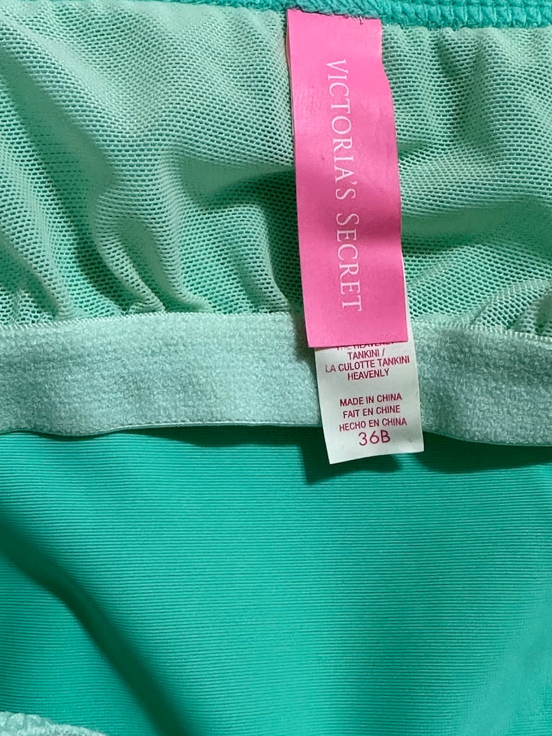 Victoria's Secret Heavenly Tankini Top Swimsuit Green Seafoam Glow 36B ...