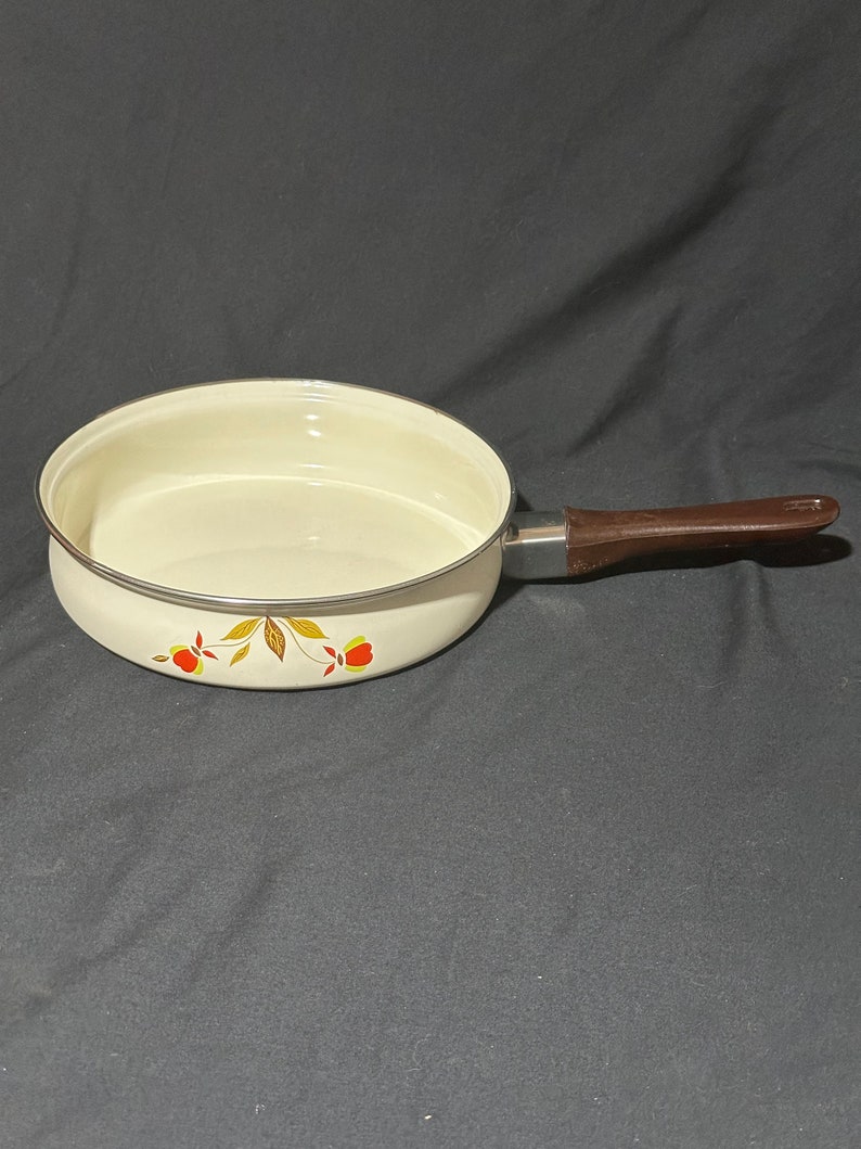 Autumn Leaf 1970s Porcelain Clad Metal Cookware Set: 4 Qt Stock Pot W ...