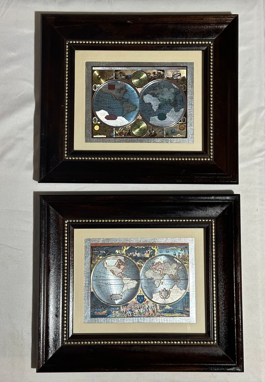 Framed Metallic Maps of the World: “A New and Accvrat Map of the World ...