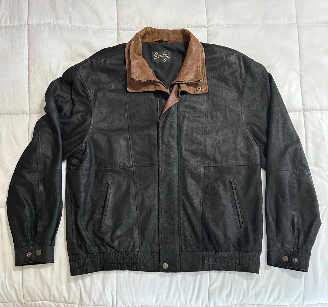 Scully Aviator's Featherlite Leather Bomber Jacket - Size 2XT - Etsy